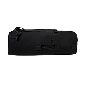 Rothco Gi Style Canvas Double Strap Duffle Bag, Black