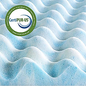 ZINUS 1.5/2/3/4-inch Swirl Gel Cooling Memory Foam Mattress Topper, Cooling Airflow Design, CertiPUR-US Certified (2 in, Queen)