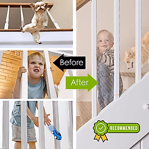 Banister Guard for Baby 10x3ft, Rail Mesh Netting for Stair, Balcony, Child Safety Net Safe Railing Barrier for Kids, Pets, Toys (10x3ft, Brown)