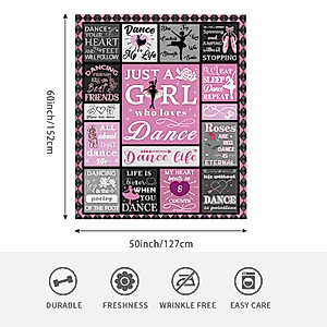 BUUGVIIL Just a Girl Who Loves Dance Gifts for Girls, Dance Blanket, Dance Recital Gifts for Girls, Ballet Gifts for Dancers, Dancer Gifts for Girls Teens on Christmas Birthday 50"x60"
