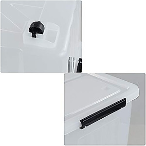 Farmoon 50 Quart Clear Storage Bin, Large Plastic Stackable Box with Lid, 4 Packs