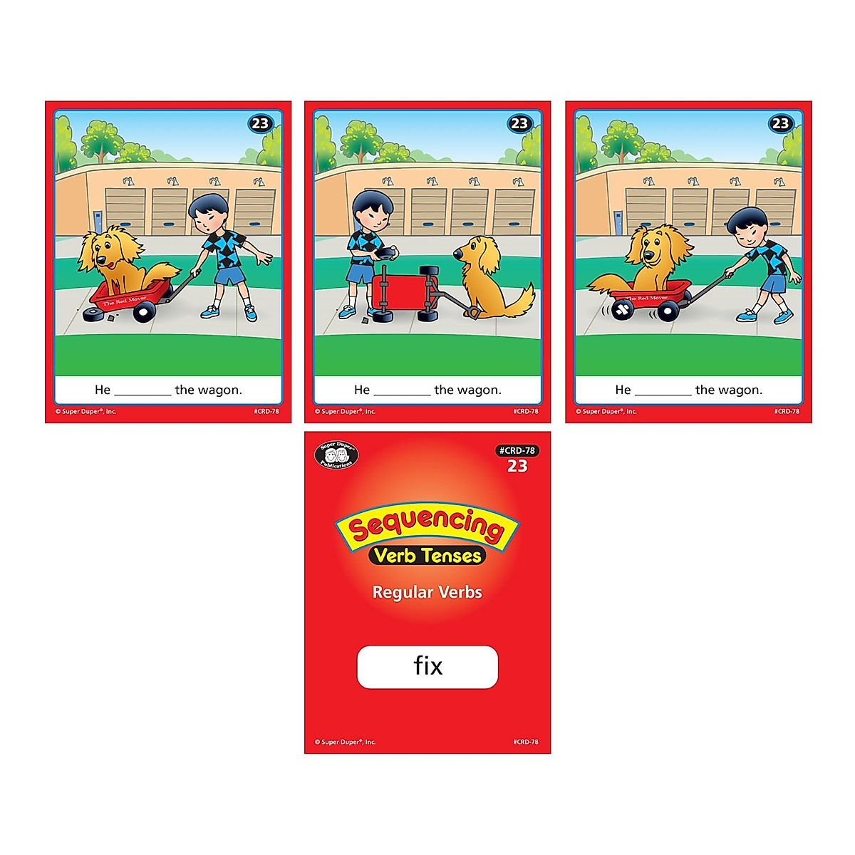 Super Duper Publications | Sequencing Regular and Irregular Verb Tenses Fun Deck | Early Reader and Grammar Flash Cards | Educational Learning Materials for Children
