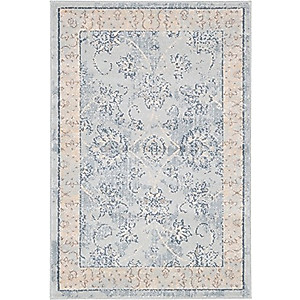 Unique Loom Paris Collection Pastel Tones Traditional Distressed Light Blue Area Rug (2' 2 x 3' 0)