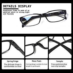 JOSCHOO Computer Reading Glasses for Women and Men 6 Pack Blue Light Blocking Spring Hinge Readers (Mix Color-2, 1.75)…