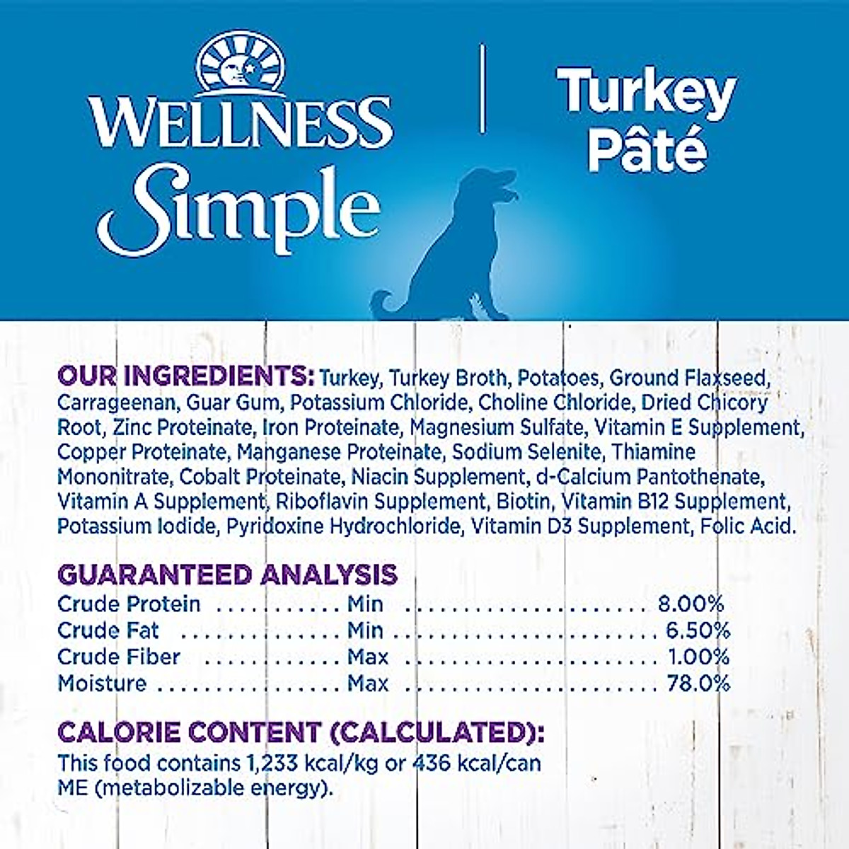 Wellness Simple Natural Wet Canned Limited Ingredient Dog Food, Turkey & Potato, 12.5-Ounce Can (Pack of 12)