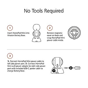 Mission Battery Base for HomePod Mini (Black) (Make HomePod Portable)