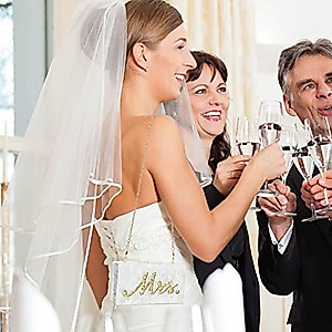 Bride Clutch Purse Acrylic MRS Evening Bag Handbag for Women Wedding Day Bridemaid Party Dinner Prom White