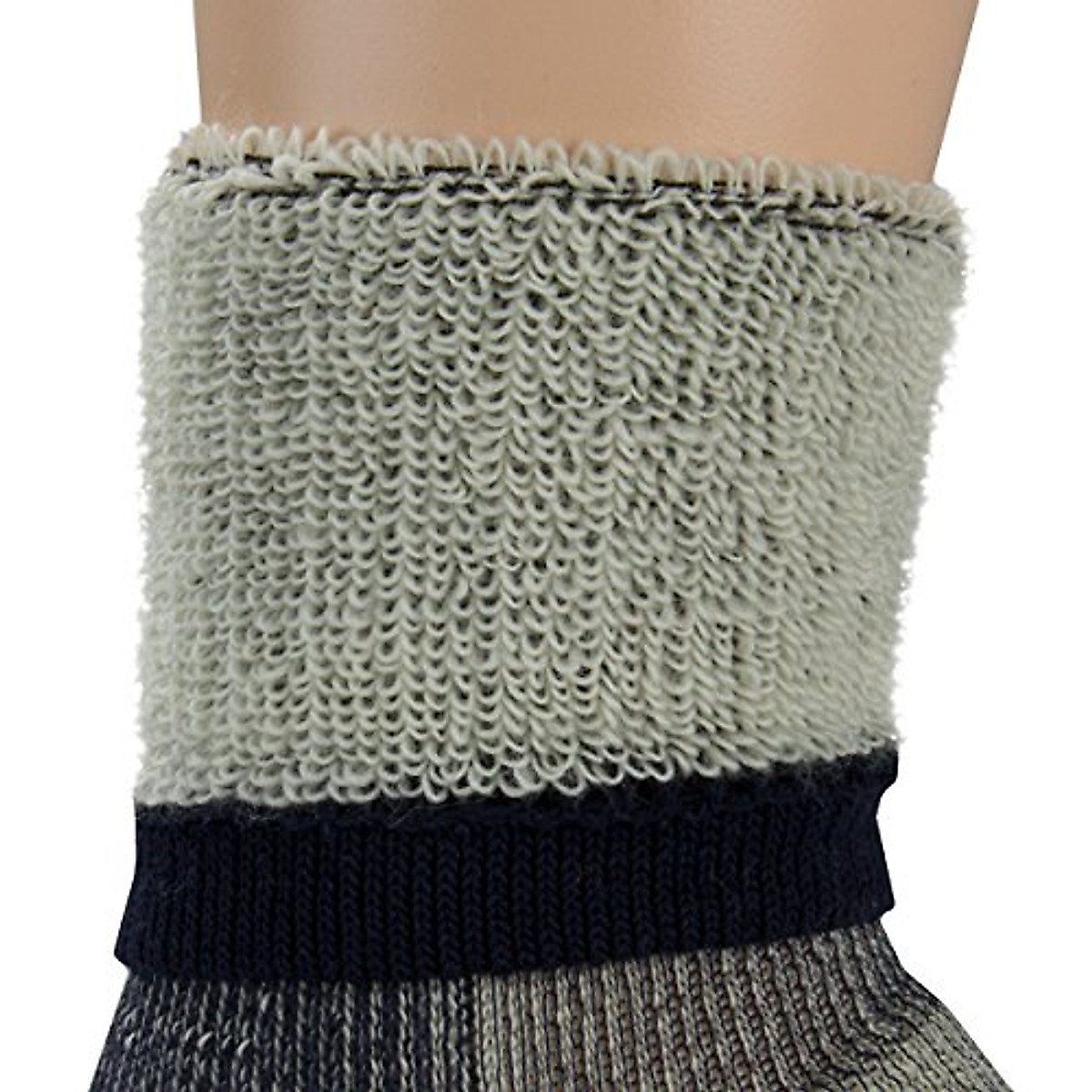 Merino Wool Crew Hiking Sock - Moisture Wicking Sock - Cushioned Sock - Denim Heather - Medium
