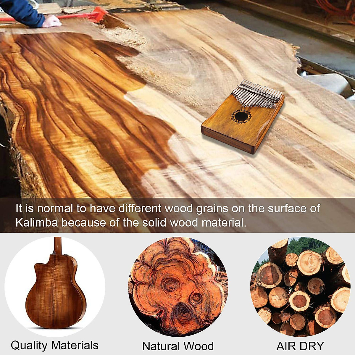 Newlam Kalimba Thumb Piano 17 Keys, Portable Mbira Finger Piano Gifts for Kids and Adults Beginners