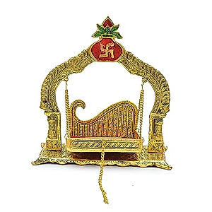 Laddu Gopal Jhula – Metal Palna for Laddu Gopal Ji - Nand Gopal Swing Palna Laddu Gopal Metal Fancy Jhula