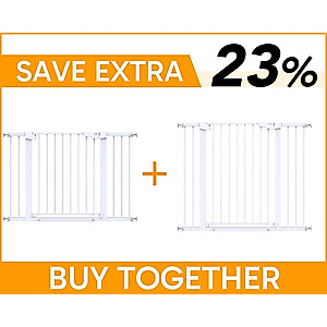 Cumbor 36" Extra Tall, 29.7"- 46" Width Baby Gate for Dogs and Kids & Cumbor 30.5" Tall 29.7-46" Width Dog Baby Gate for House, Stairs, Doorways