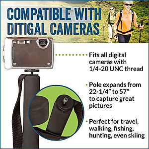 Trekking Bundle - York Nordic Adjustable Travel Pole with 2 Extra Sets of Feet