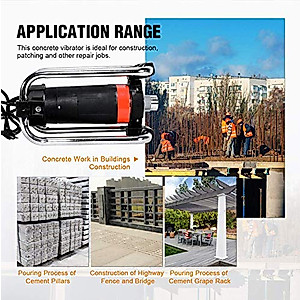 BEAMNOVA Electric Concrete Vibrator Handheld 11000 Vibration Per Minute 2HP with Shaft of 14-3/4 Feet
