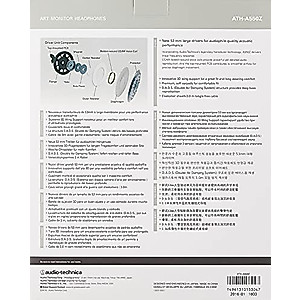 Audio-Technica ATH-A550Z Art Monitor Closed-Back Dynamic Headphones, Black