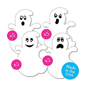 Big Dot of Happiness Spooky Ghost Essentials - Ghost Decorations - DIY Halloween Decor - Halloween Cutouts - Halloween Decorations - Halloween Party Decorations - Ghost Decorations - Set of 20