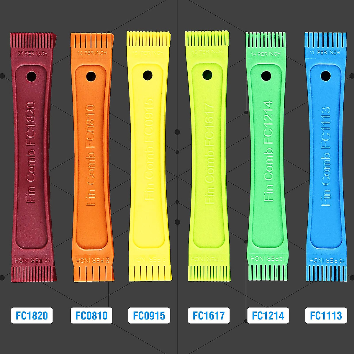 puxyblue FCR6 Fin Comb Tool Set For AC Fin Comb Straighten Evaporator Condensor