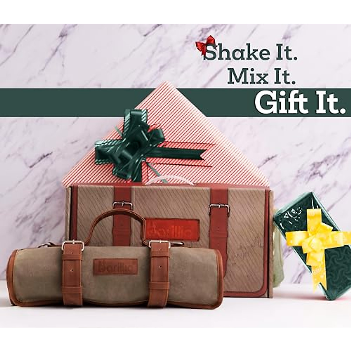 Barillio Bartender Bag Travel Bartender Bag | Waxed Canavs Bar Kit Bag for Carrying Bar Tools | Professional Bartender Roll with Shoulder Strap for Perfect Storage (Bag Only)…