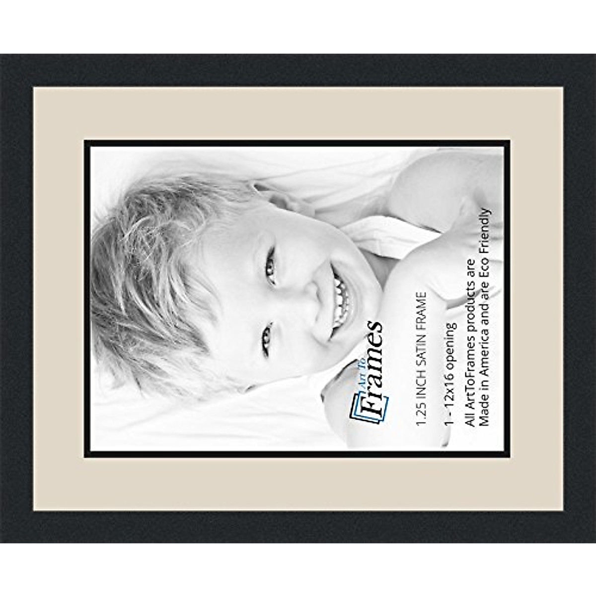 Art to Frames Double-Multimat-646-844/89-FRBW26079 Collage Photo Frame Double Mat with 1 - 12x16 Openings and Satin Black Frame