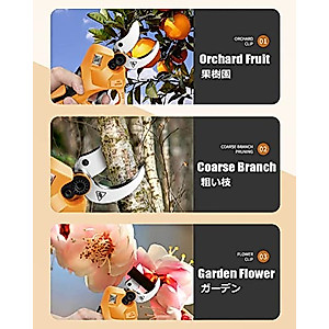 MMCUBE Electric Pruning Shears - 21V 3AH Battery Electric Pruner for Garden Pruning and Grafting,Professional Tree Branch Pruners,40mm (Color : Without Extension bar, Size : 2 Blade)