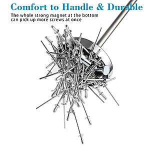 Rechabite Telescoping Magnetic Sweeper Pickup Tool, Screws Parts Finder with 35LB Pull Capacity, Retractable 8.6" to 33" with Strong Magnet, Pick up Nails, Screws, and Metal Parts