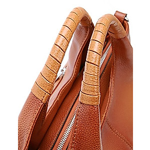 Iswee Genuine Leather Purses and Handbags for Women Shoulder Bag Top Handle Satchel Ladies Hobo Crossbody Bags (Sorrel)