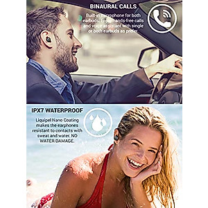 SimpTronic Tech True Wireless Earbuds Bluetooth 5.0 Headphones in-Ear TWS Mini Headset for Sport Extra Bass Stereo Earphones HD Sound IPX7 Waterproof Noise Cancelling Mic 44-50 Hours Playtime Black