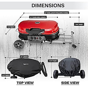 Coleman Grill Cover for Roadtrip LXX, LXE, and 285 - Heavy Duty, Waterproof Taped Seams by Redwood Grill Supply