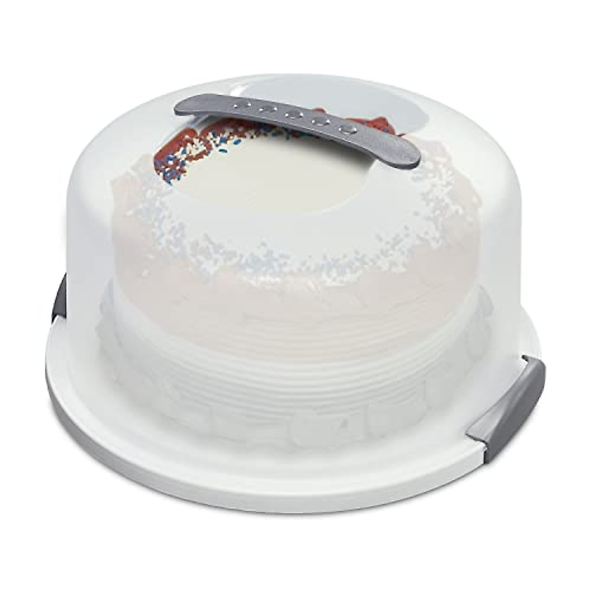 Sterilite Cake Server See-Through Lid, White Base, 4-Pack