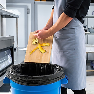 Trash Can With Lid And Dolly Round Ingredient Storage Containers Recycling Bin Kitchen Garbage Can Office Garbage Can Trash Barrel Plastic Barrel Yard Waste Bin Outdoor Trashcan (Blue, 20 Gallon)