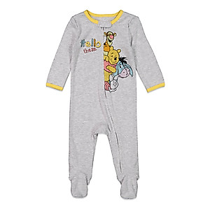 Disney Winnie The Pooh Newborn Baby Boys 2 Pack Zip Up Sleep N' Play Baby Coveralls 0-3 Months