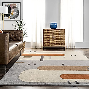 nuLOOM Cori Wool Abstract Contemporary Area Rug, 5' x 8', Peach