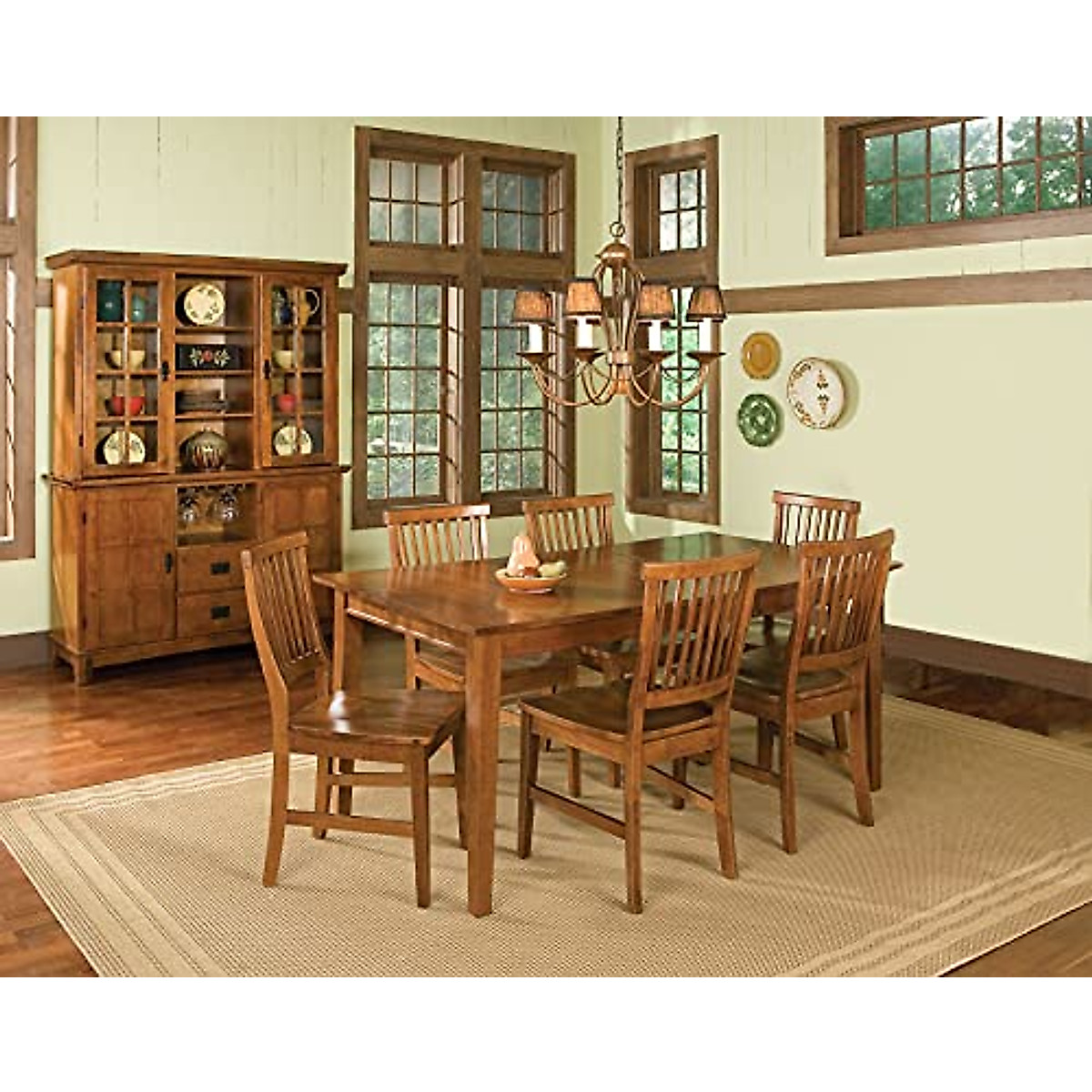 Homestyles Arts & Crafts 7 Piece Dining Set, Oak