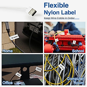 18489 Replace for Dymo Rhino 5200 4200 Label Tape 3/4 Rhino Industrial Flexible Nylon Labels Compatible with Rhino 4200,5200,5000,6000 Label Maker Refills A18489, 3/4'' x 11.5', Black on White, 4 Pack