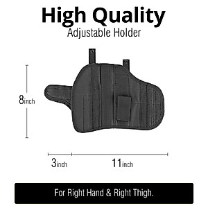 Drop Leg Holster, Thigh Holster, Tactical Holster, Leg Holster for Pistols, Universal Airsoft Right/Left, IWB/OWB 9mm Holster for Concealed Carry with Magazine Pouch - Black, Right Handed Drop Holster