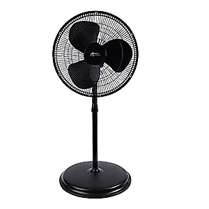 Alera ALEFANP16B 120V 0.37 Amp 3-Speed 16 in. Corded Pedestal Stand Fan - Black