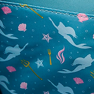 Loungefly Disney Crossbody Bag Little Mermaid Tritons Official Blue One Size