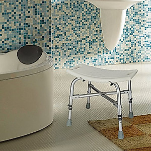 OMECAL 450LBS Medical Shower Chair Bath Stool Transfer Bench Seat,Upgrade Framework SPA Bathtub Chair, Heavy Duty 450LBS No-Slip Adjustable 6 Height,