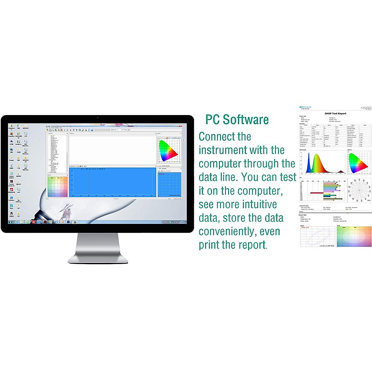 Hopoocolor OHSP350IR 380-1050nm Spectrometer LED Wavelength Meter Spectrometer Handheld 1000nm with PC Software