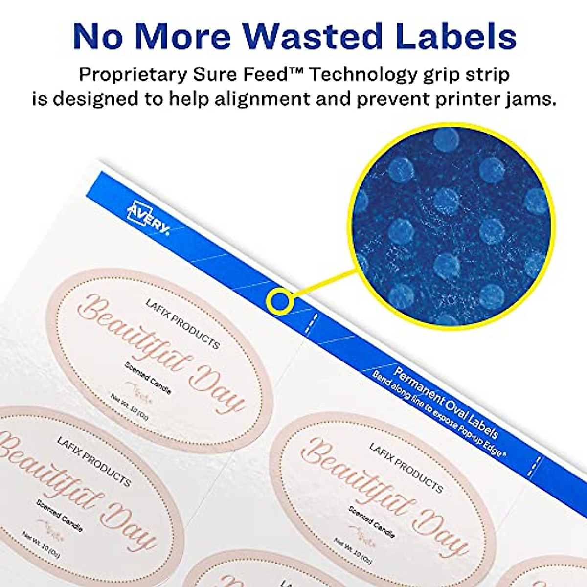 Avery Printable Blank Oval Labels, 2" x 3-1/3", Glossy White, 80 Customizable Labels (22820)
