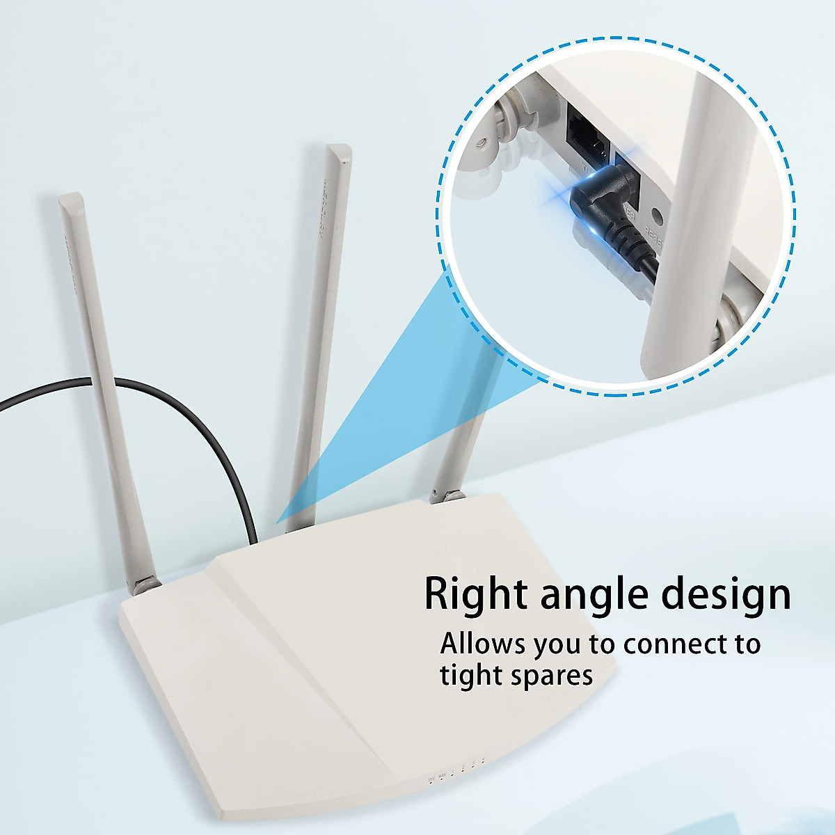 PNGKNYOCN Right Angle DC Power Splitter Cable 1 Female to 2 Male 5.5mm x 2.1mm Y Splitter Adapter Wire for CCTV Cameras DVR, LED Light Strip