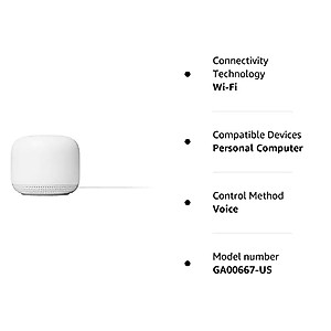 Google Nest WiFi AC1200 Add-on Point Range Extender - Snow (1600 sq ft Coverage)