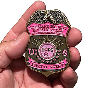 BL2-010A Thin Pink Line HSI Special Agent Breast Cancer Awareness Month Challenge Coin.