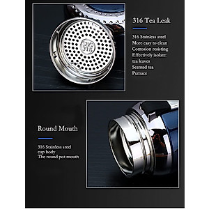 34 OZ Vacuum Thermal Water Bottle, Reusable Double Walled Thermos Mug, Insulated Stainless Steel Sports Water Bottle, Coffee thermos and Tea Infuser Bottle Can Keep Heat and Cold (Blue)