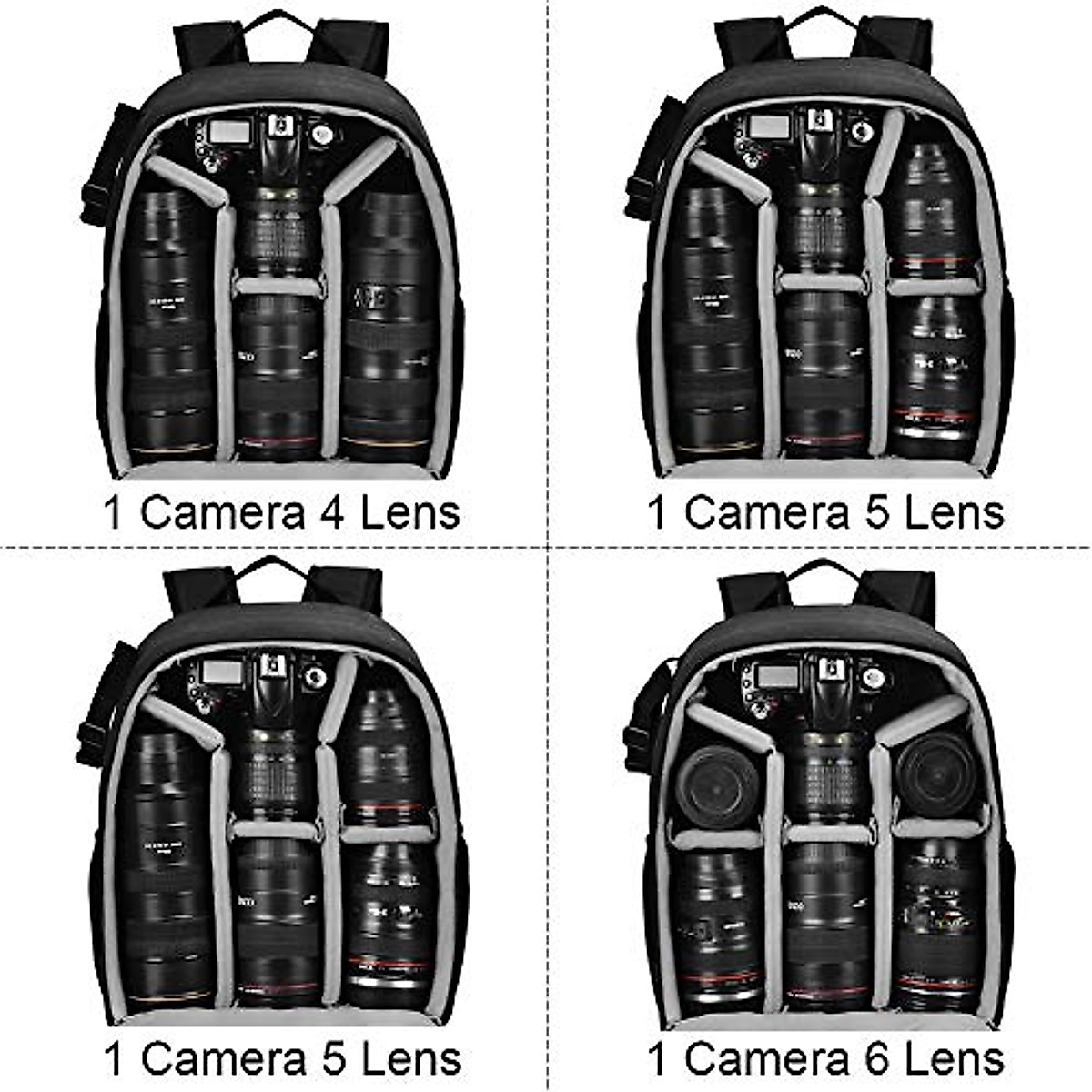 CADeN Camera Backpack Bag for DSLR/SLR Mirrorless Camera Waterproof with 15.6 inch Laptop Compartment, Tripod Holder, Rain Cover, Camera Case Compatible for Sony Canon Nikon Black L