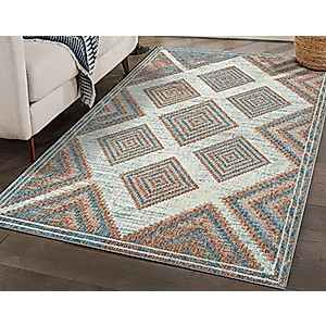 LUXE WEAVERS Patricia Collection 100 Multi 8x10 Modern Geometric Area Rug