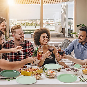 AimFun Sage Green Paper Plates Gradient Green Party Plates 7”Disposable Round Dessert Plates for Birthday Wedding Bridal Baby Shower Christmas Party Supplies 4 Colors (48, Sage Green)