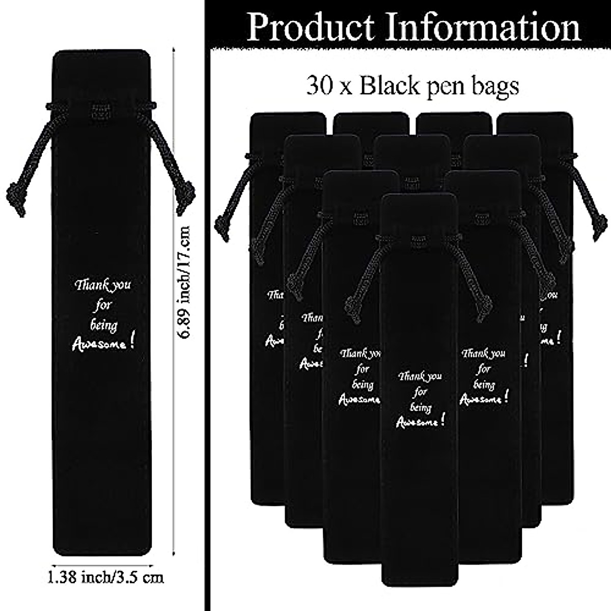 Seajan 30 Set Employee Appreciation Gift 30 Ballpoint Pen with Stylus Tip Metal Inspirational Pens Stylus Ballpoint Pens 30 Motivational Pencil Pouch Black Pencil Case for Coworker Colleague Events