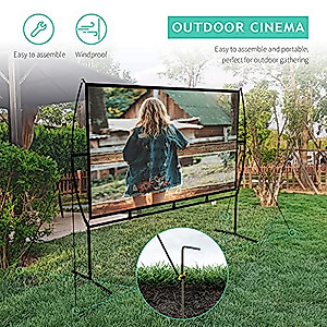 Projector Screen, Outdoor Projector Screen 150 Inch 16:9 4K HD Foldable Projector Screen with Stand for Outdoor Movie Screen Home Theater Indoor Projector Screen and Gifts Idea