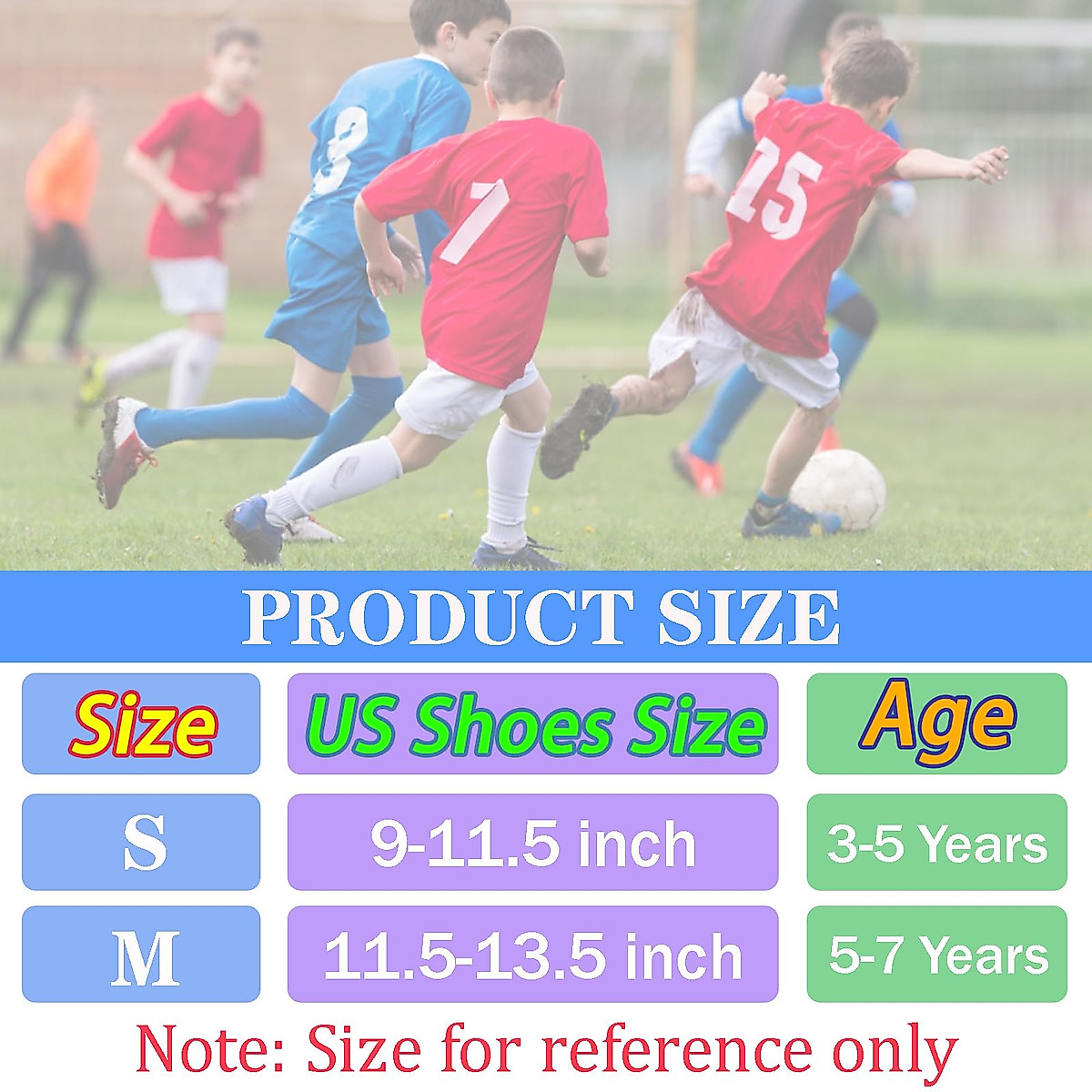 hakugoo Kids Soccer Socks Toddler Striped Knee High Socks 6 Pairs School Uniform Socks Cotton Sports Socks for Boys Girls (Assorted, 5-7 Years)