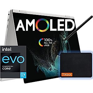 SAMSUNG - Galaxy Book2 Pro 360 2-in-1 15.6” AMOLED Touch Screen Laptop - Intel 12th Gen Evo Core i7 1260P LPDDR5 Memory S Pen w/Mouse Pad – Silver (16GB RAM | 1TB SSD)
